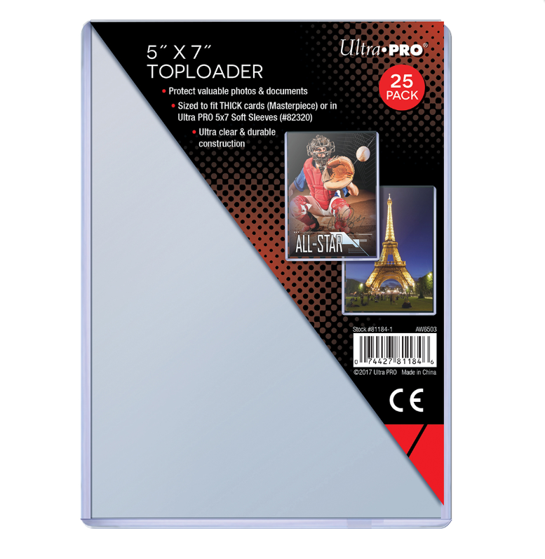 Ultra-Pro 5x7 Toploader 25ct | 217 Comics Cards & Games